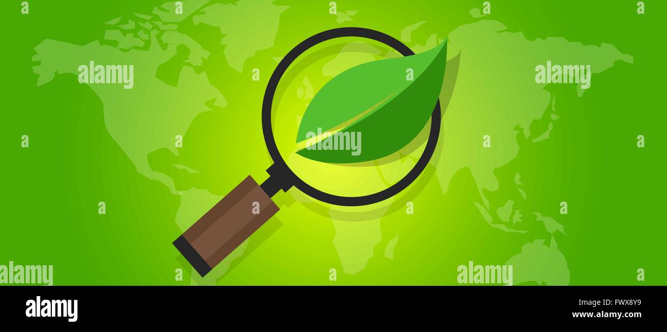 ecology eco friendly world map green leaf symbol environment Stock ...