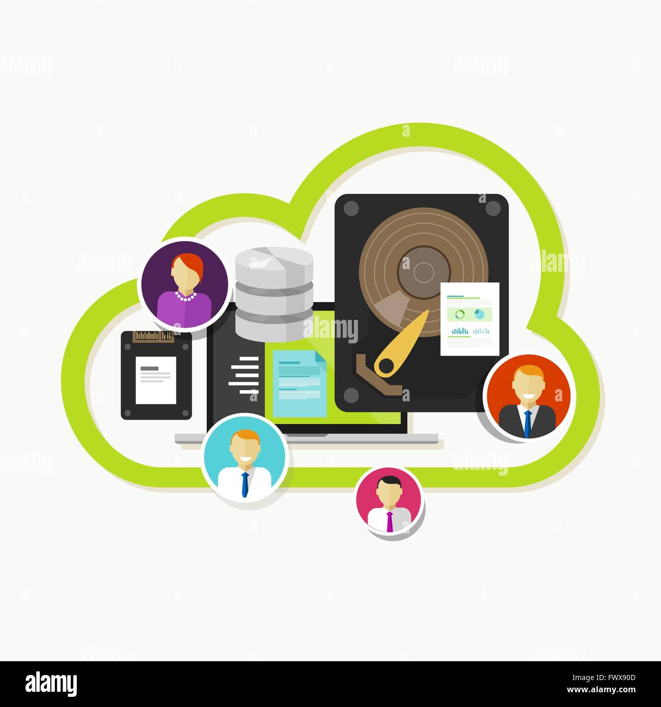 Document cloud storage symbol Stock Vector Images - Alamy