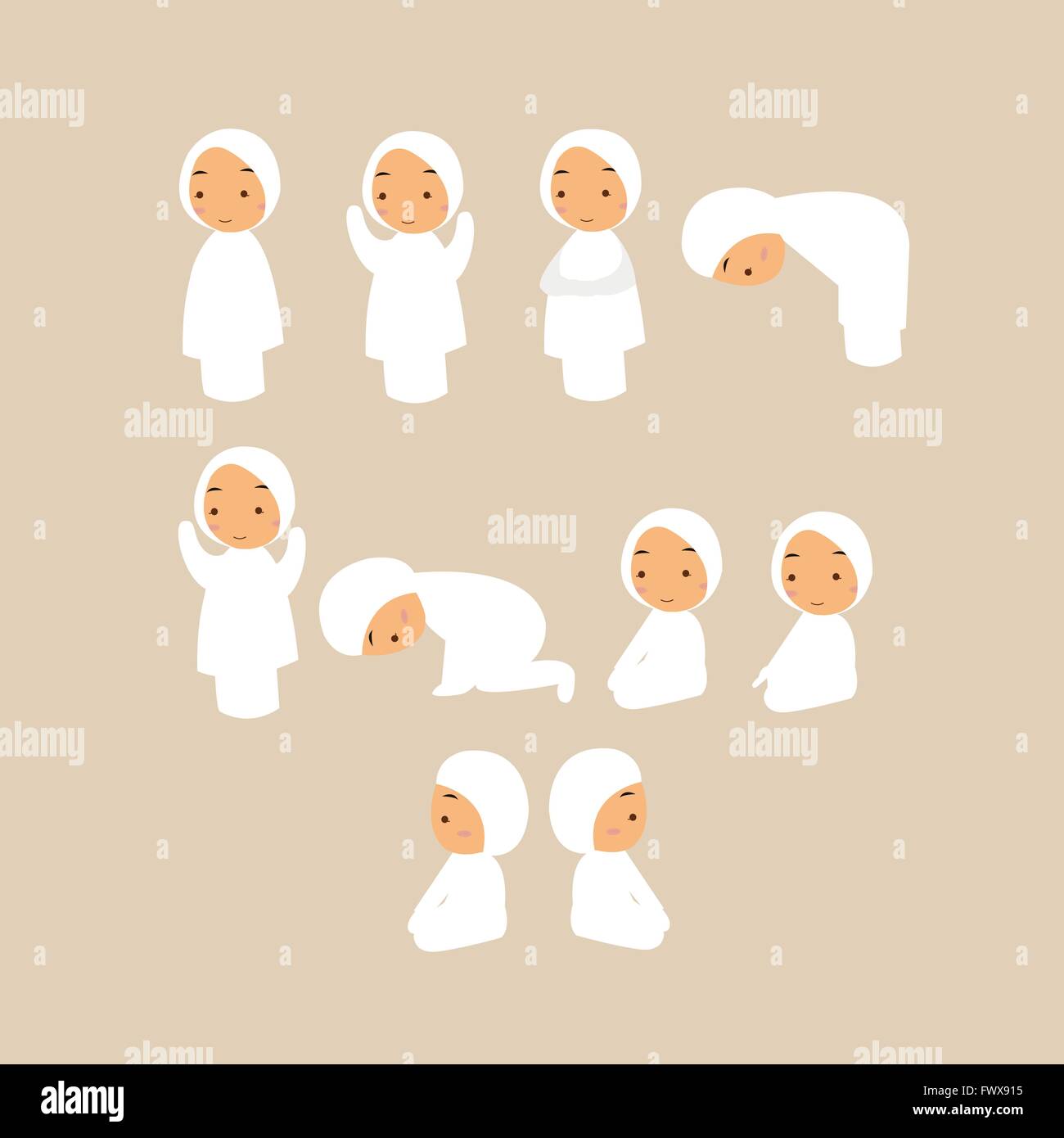 child muslim pray islam praying move cartoon Stock Vector Image & Art ...