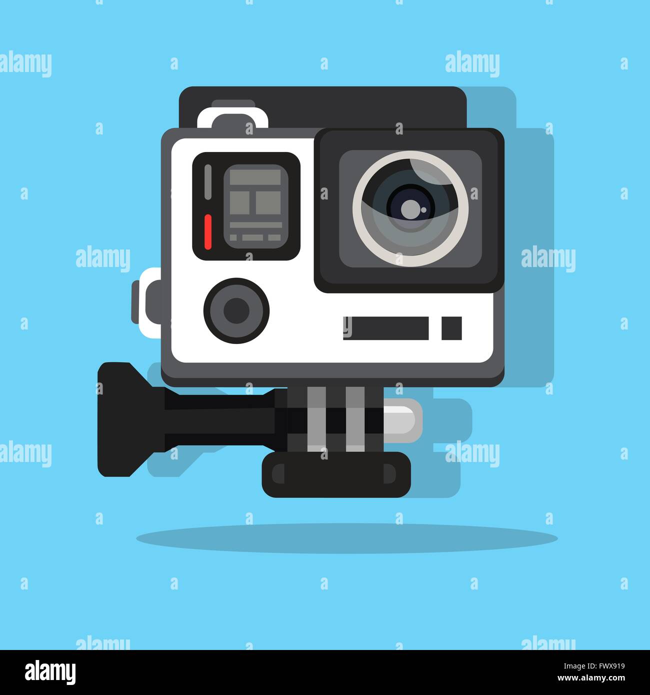 high definition photo video go camera pro action flat vector ...