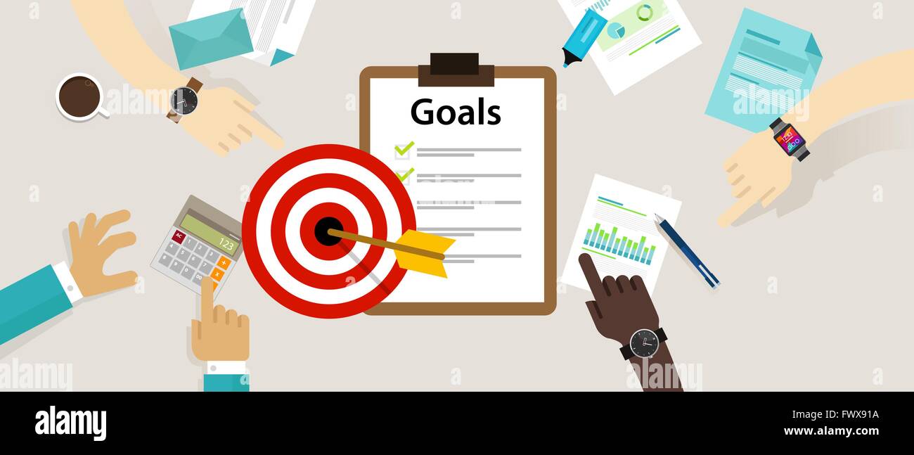 target goals vector icon success business strategy concept team work ...