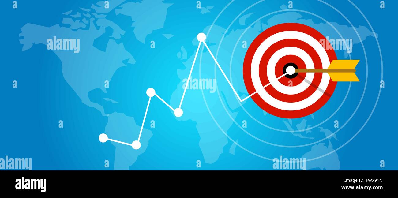 achieving target strategy improvement concept growth market arrow goals ...