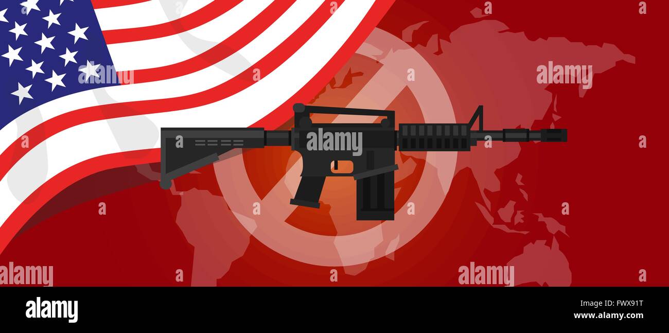gun control m16 riffle anti war america USA flag Stock Vector Image ...
