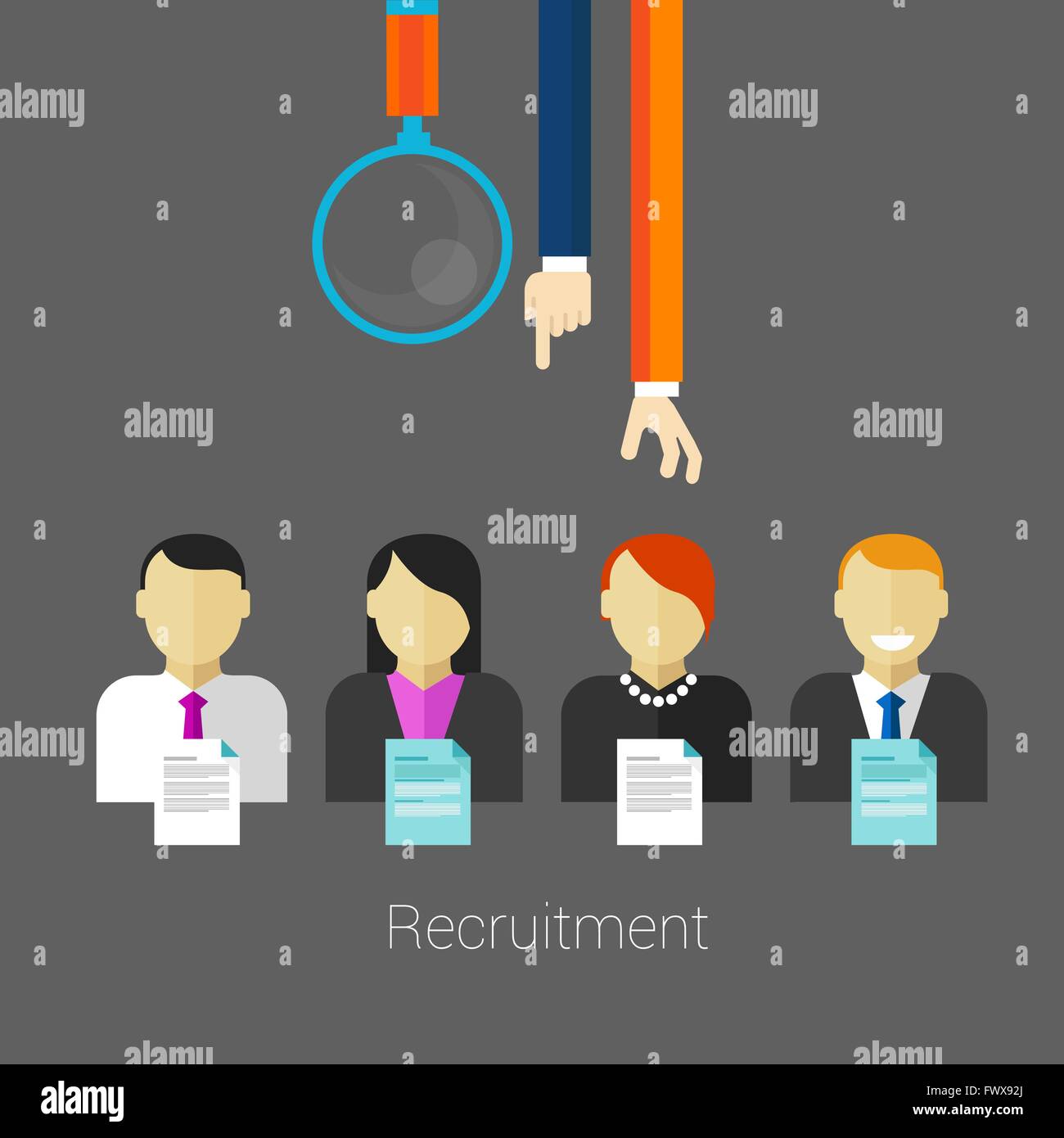 Human resources hand recruitment Stock Vector Images - Alamy