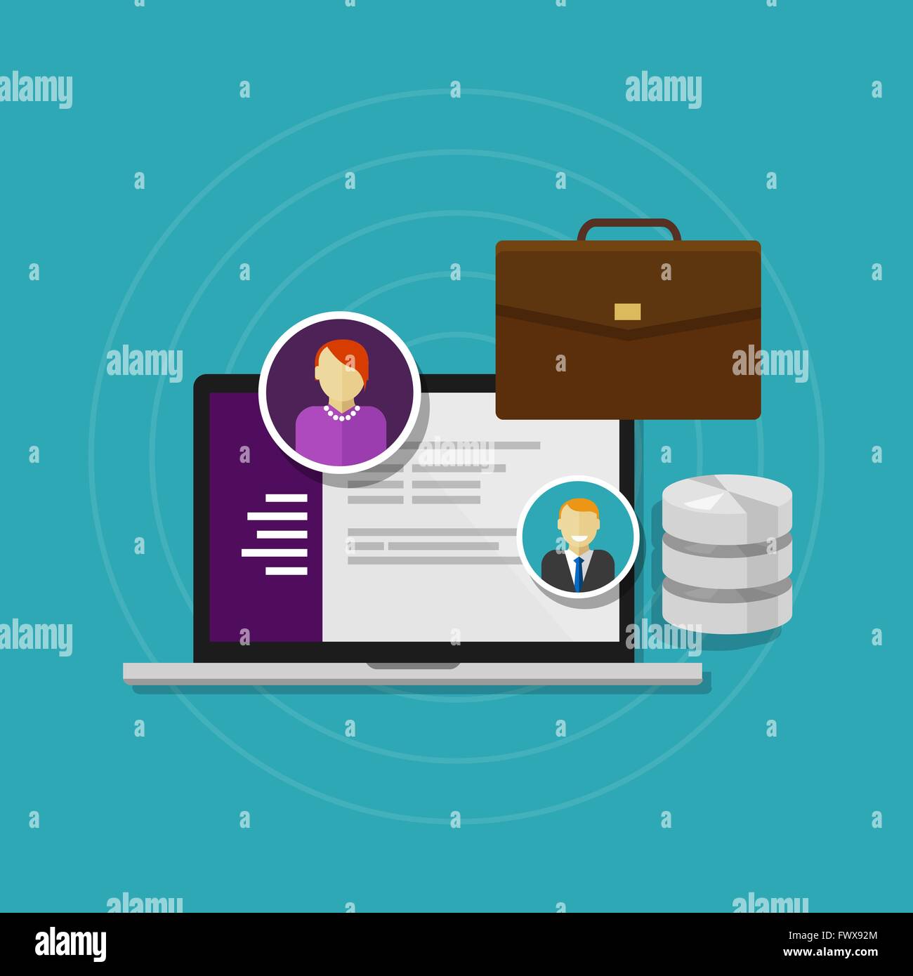 employee database human resource software system Stock Vector Image ...