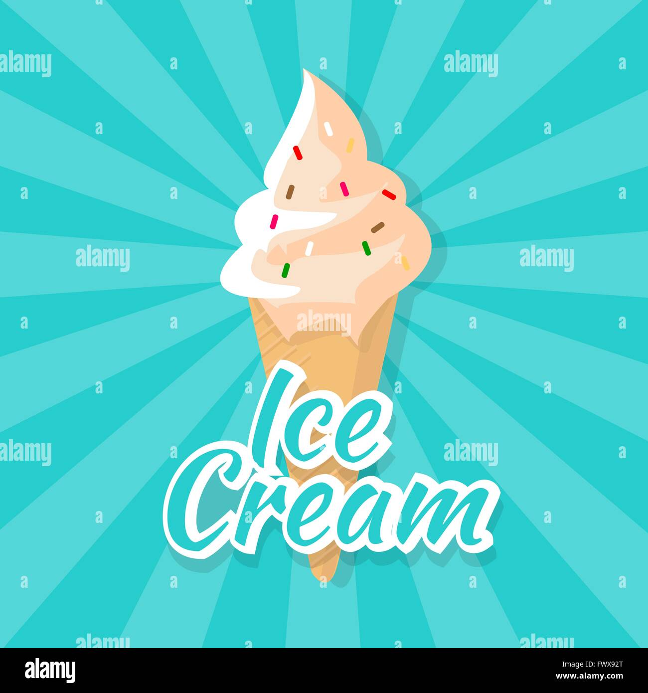 ice cream cone design vector background flat illustration Stock Vector ...