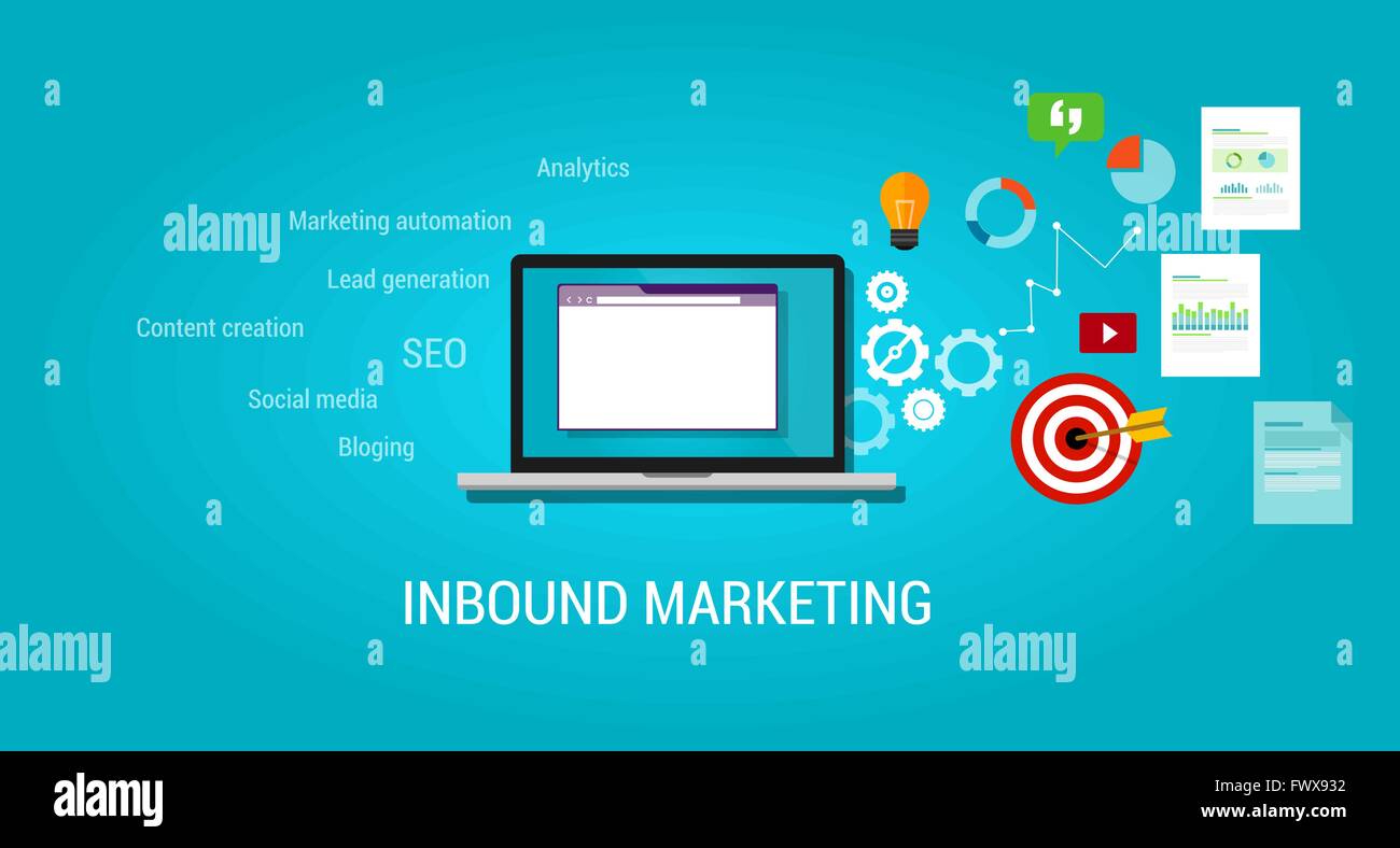 inbound content blog marketing SEO Stock Vector Image & Art - Alamy