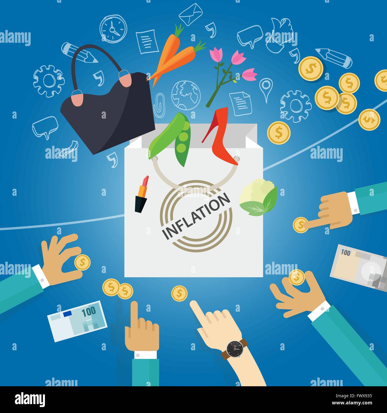 High grocery prices Stock Vector Images - Alamy