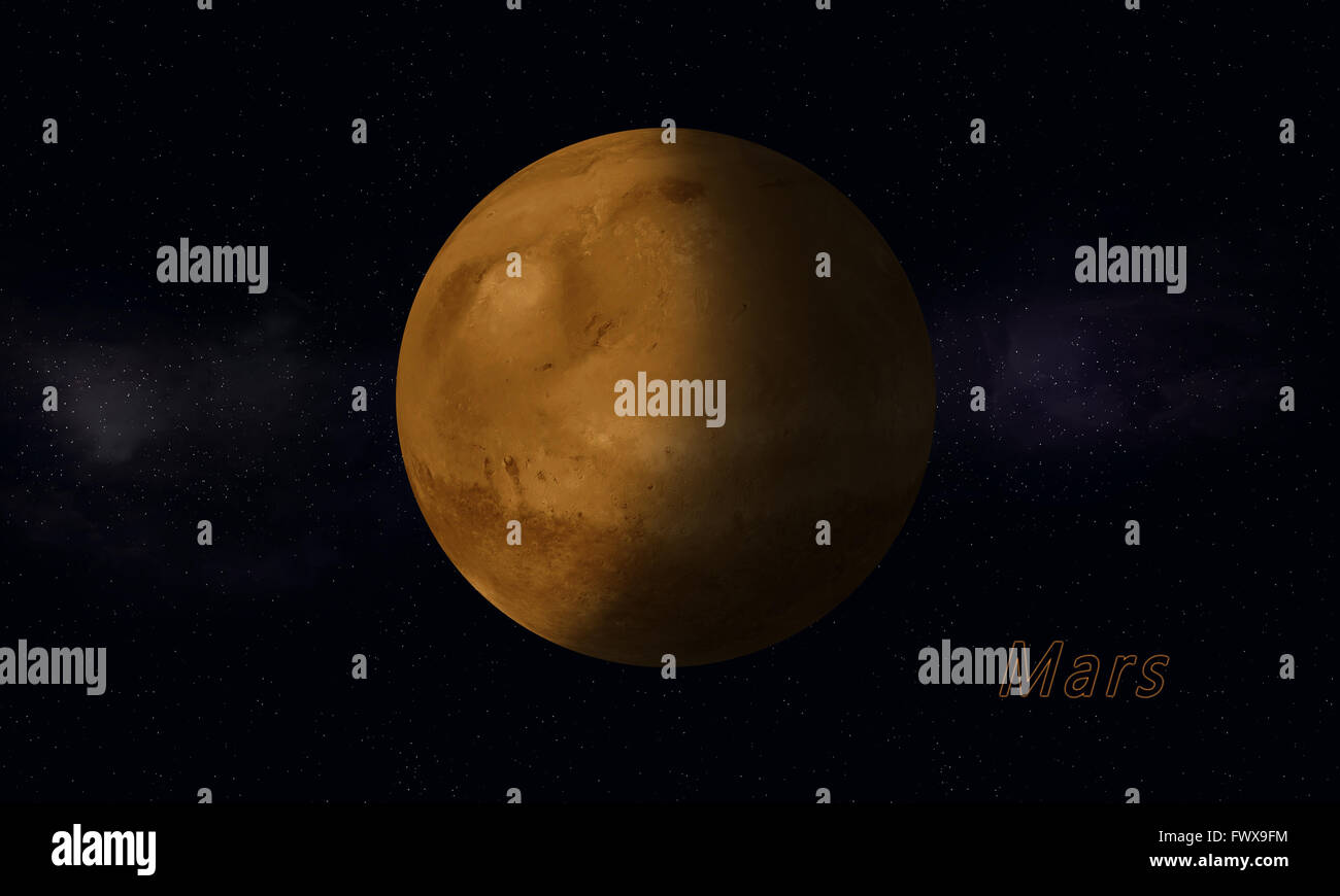 imaginary space of the solar system planet Mars Stock Photo - Alamy
