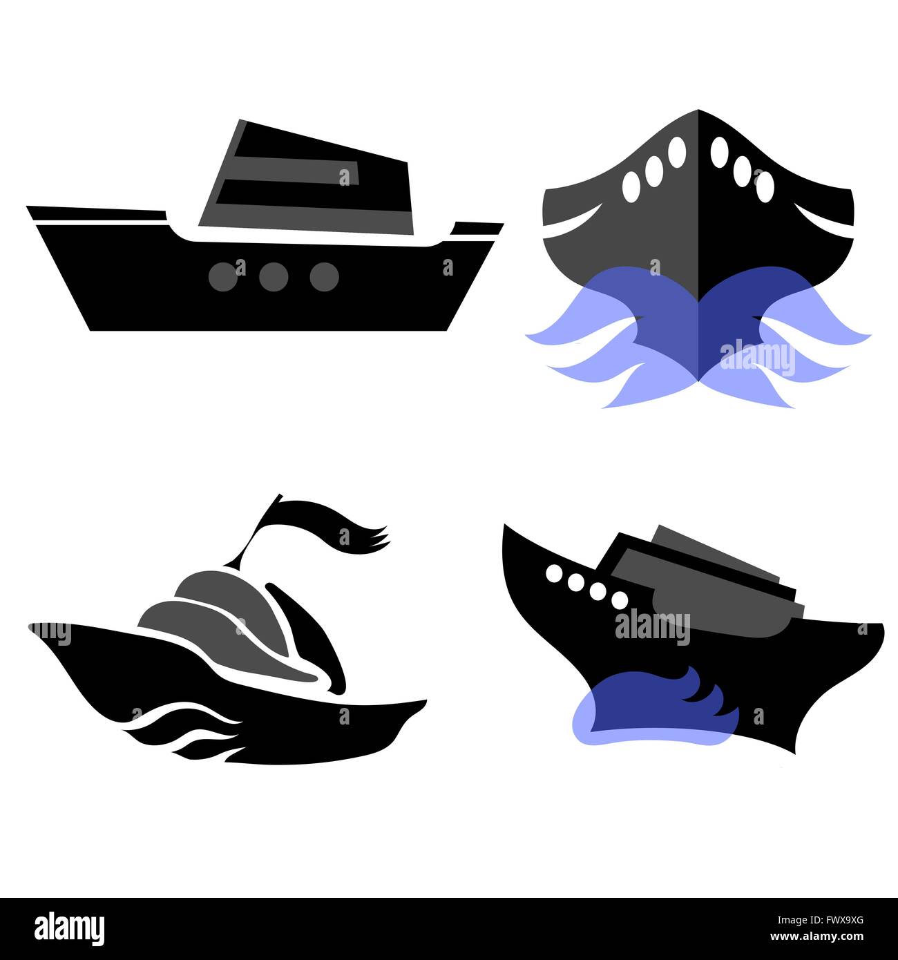 Set of Boat Icons Stock Vector Image & Art - Alamy