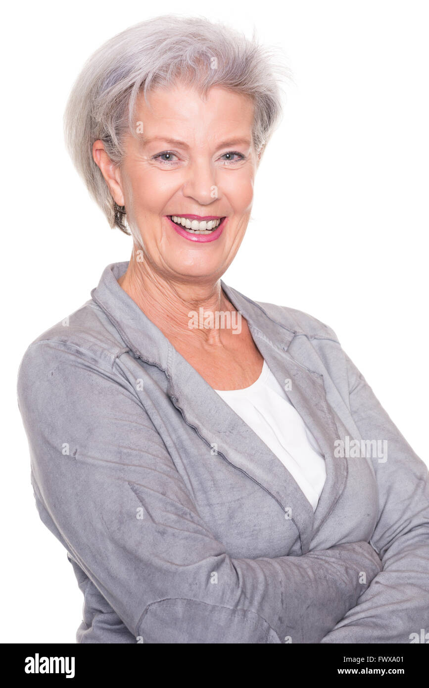 Happy successful senior woman hi-res stock photography and images - Alamy