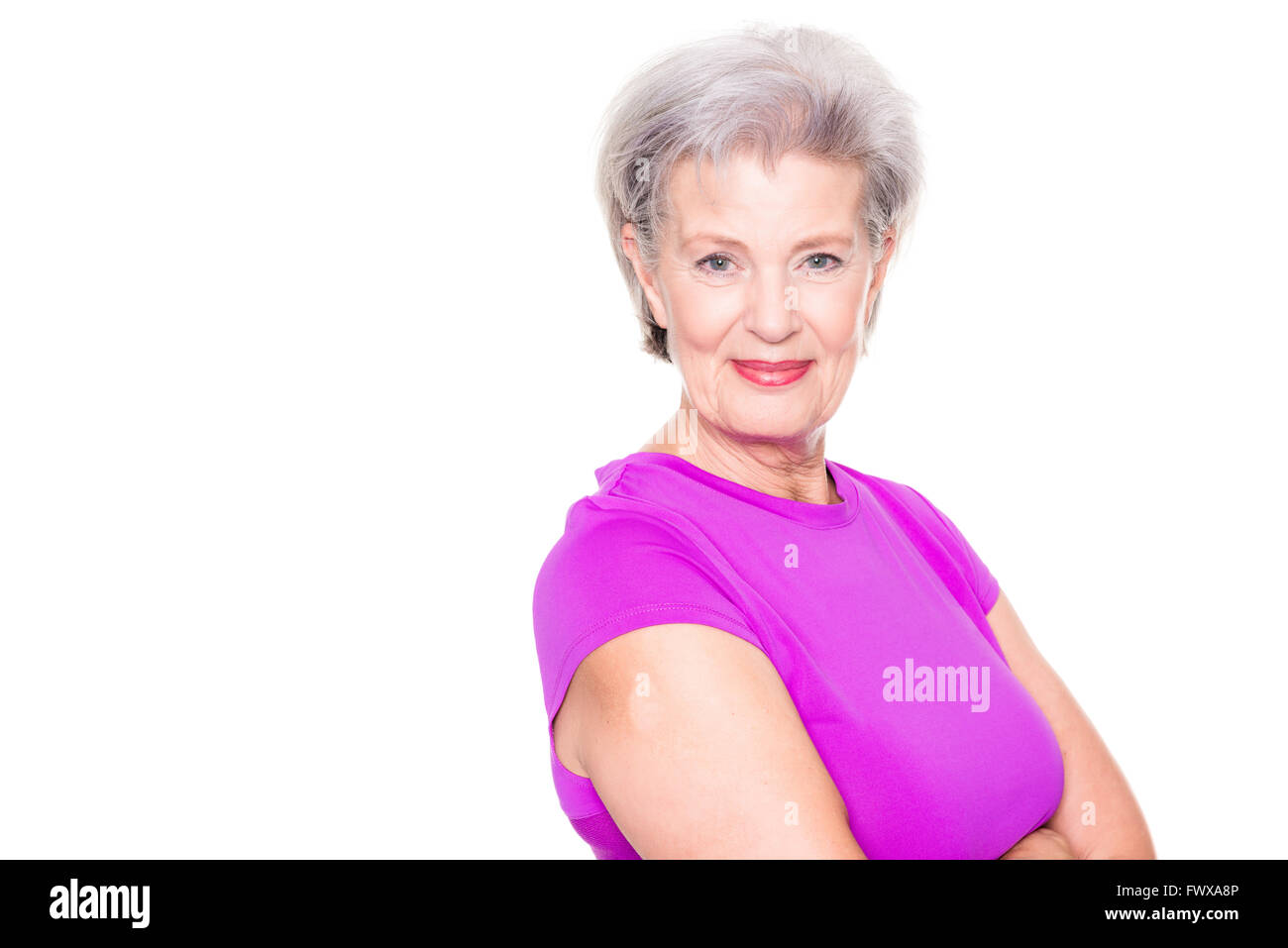 Old people active white background Cut Out Stock Images & Pictures - Alamy