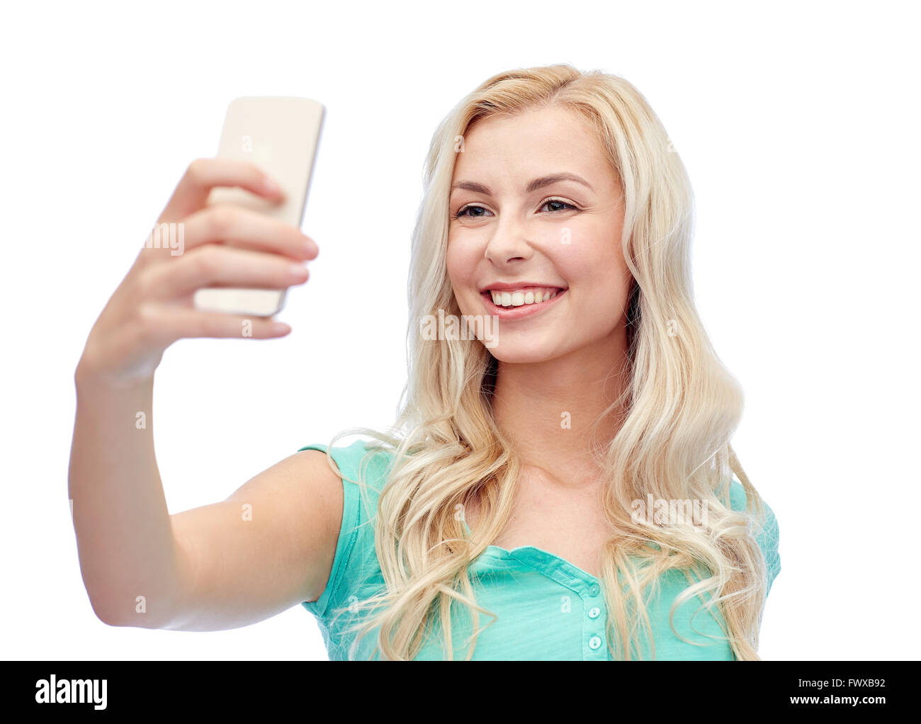 Beautiful blonde girl taking selfie hi-res stock photography and images ...