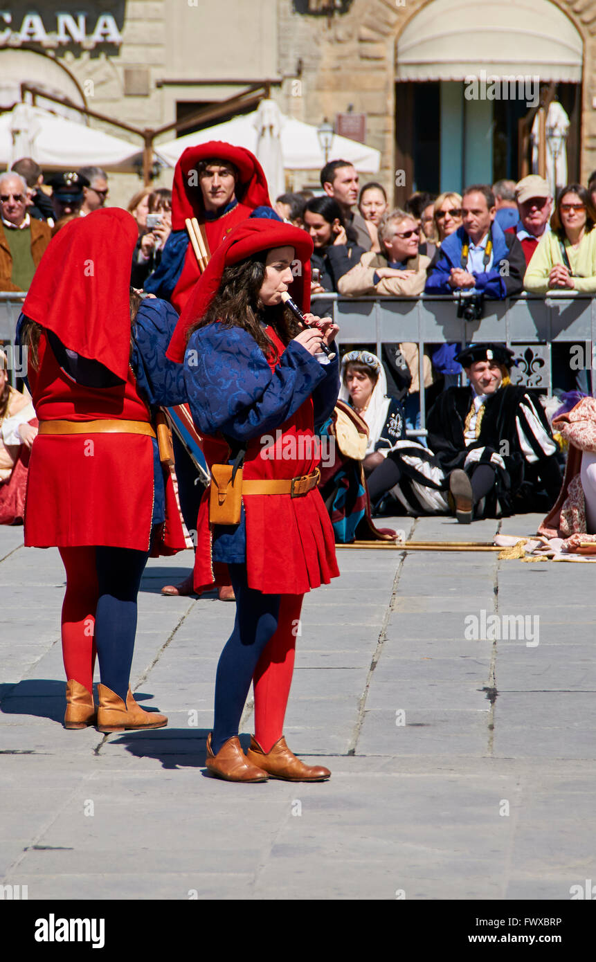 A Recorder Player in a Marching Band, Scoppio del Carro, Explosion of ...