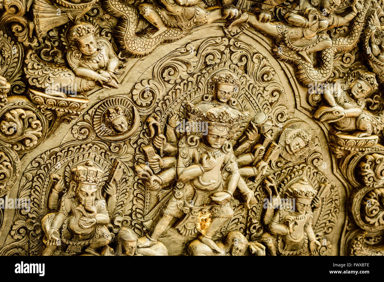 Traditional Nepali wood carving Stock Photo - Alamy