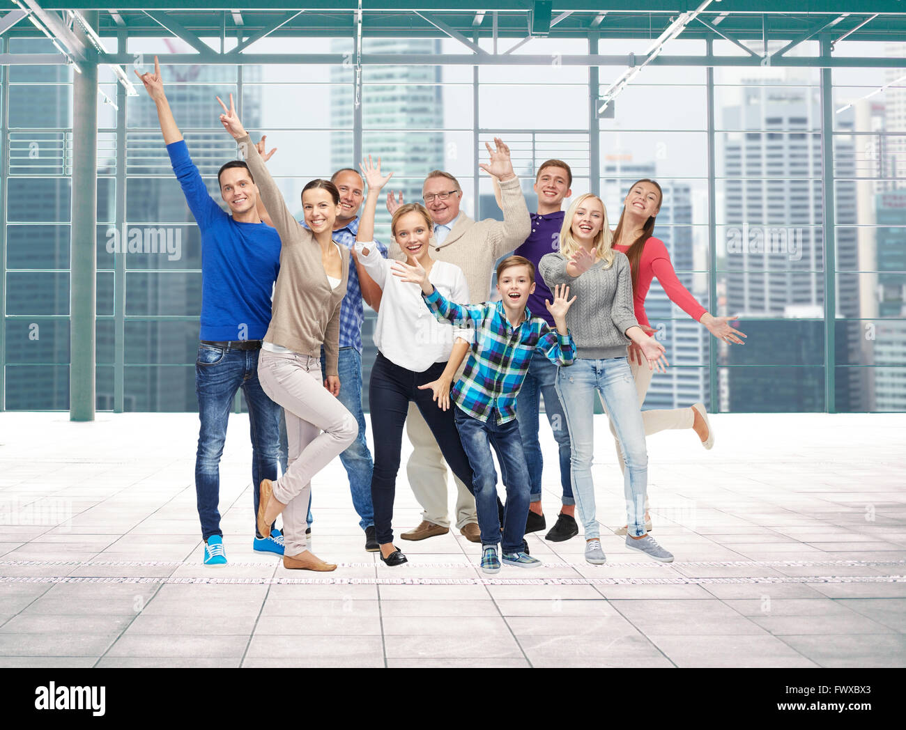 group of smiling people having fun Stock Photo - Alamy