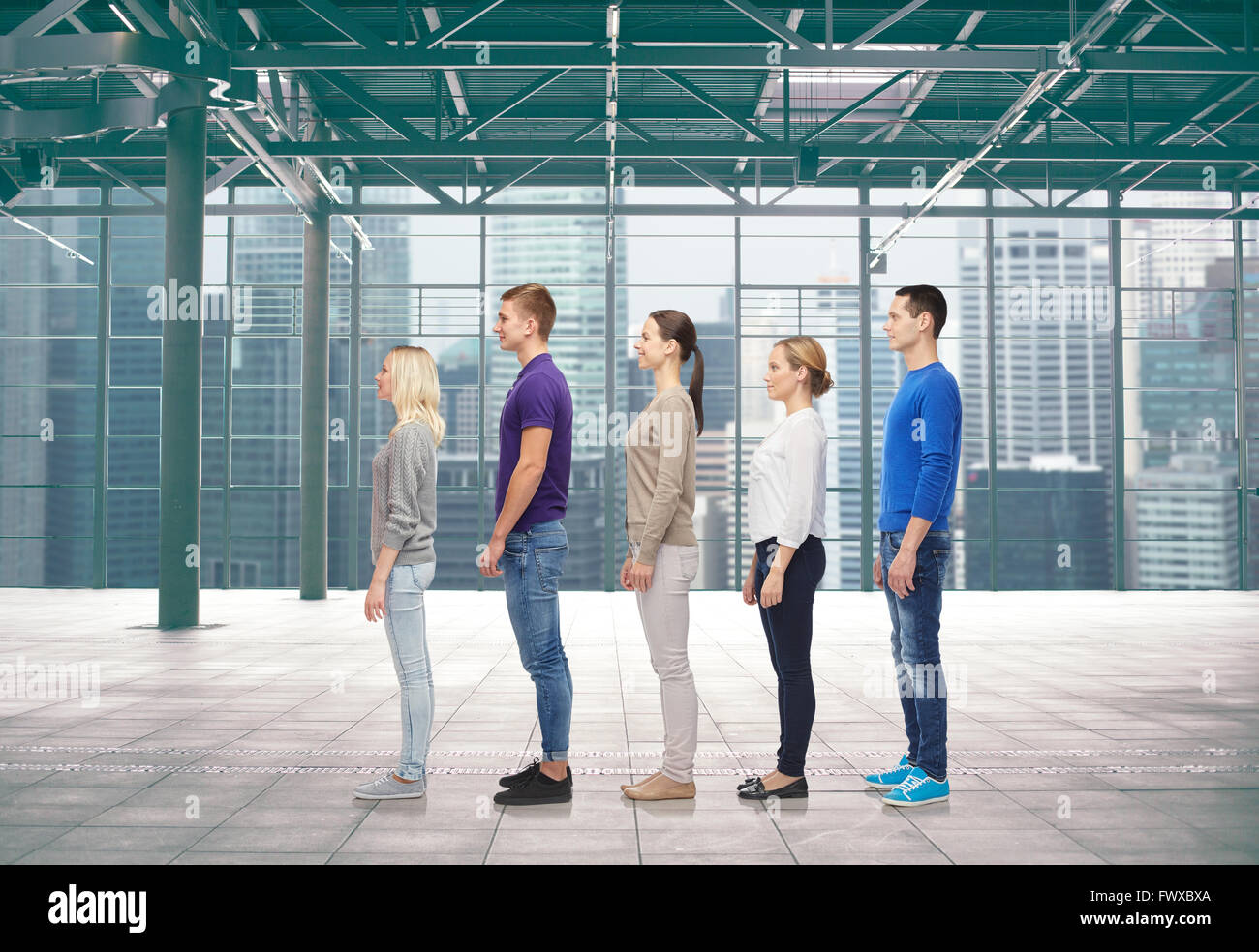 group of people from side Stock Photo - Alamy