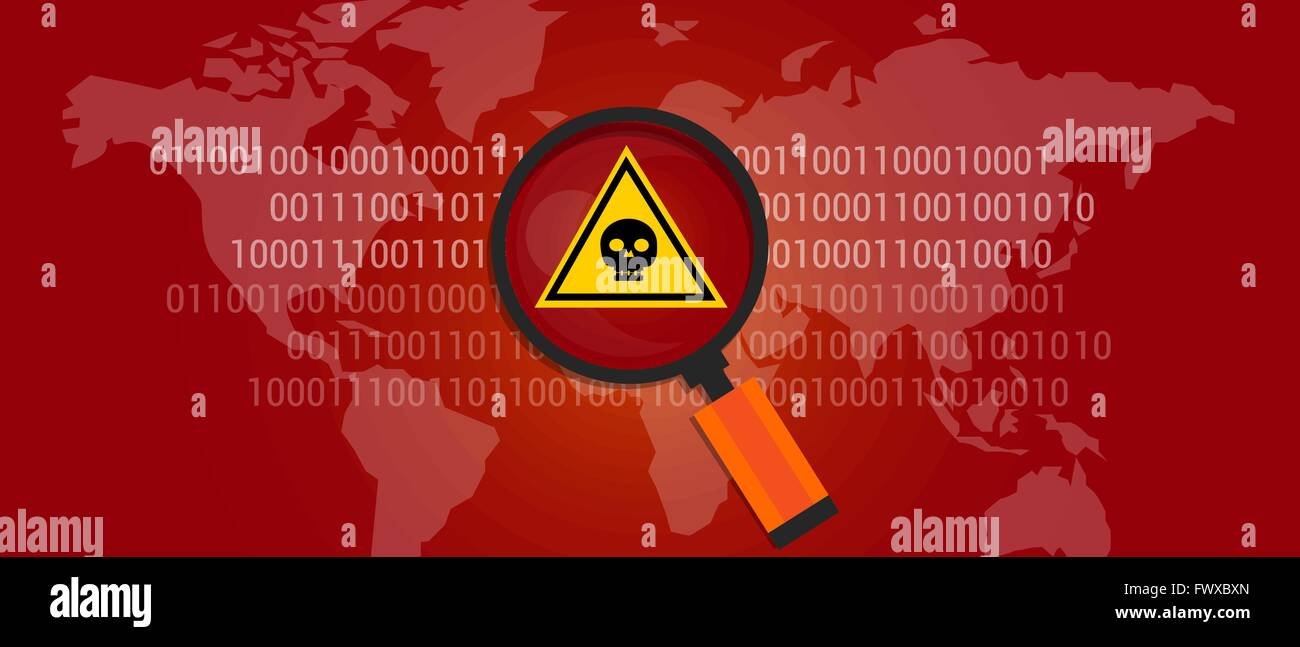 Malware attack warning on Stock Vector Images - Alamy