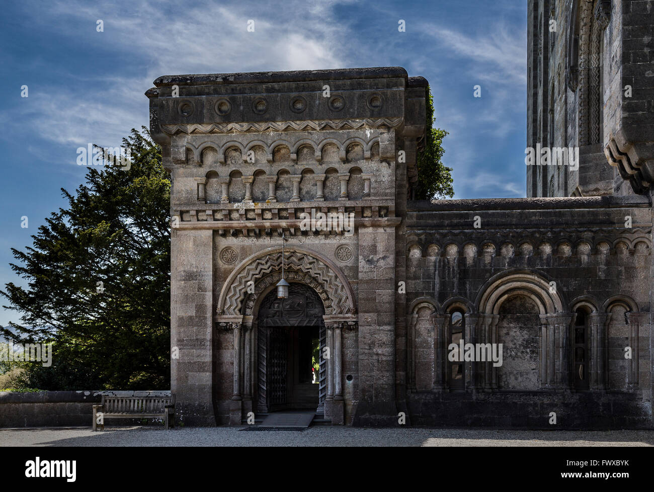 The entrance of Penrhyn Castle Stock Photo - Alamy