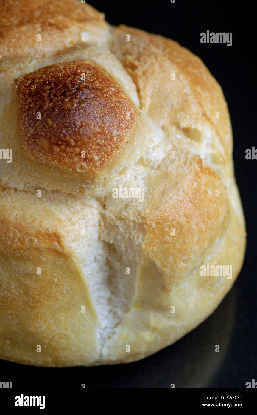 Rosetta - traditional Italian bread on black background Stock Photo - Alamy