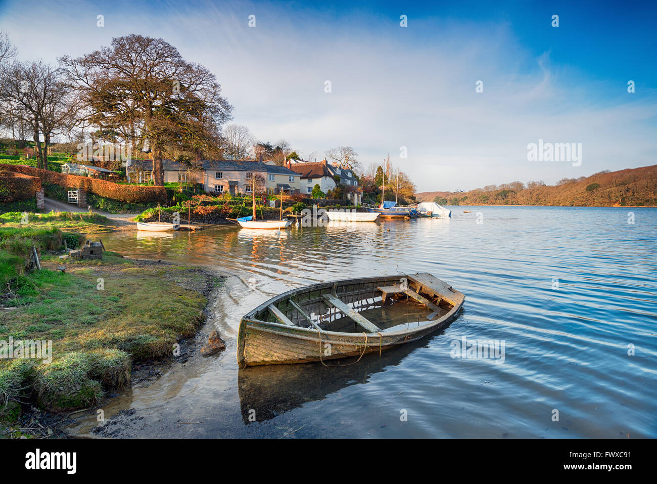 The picturesque village of St Clement on the banks of the Tresillian ...