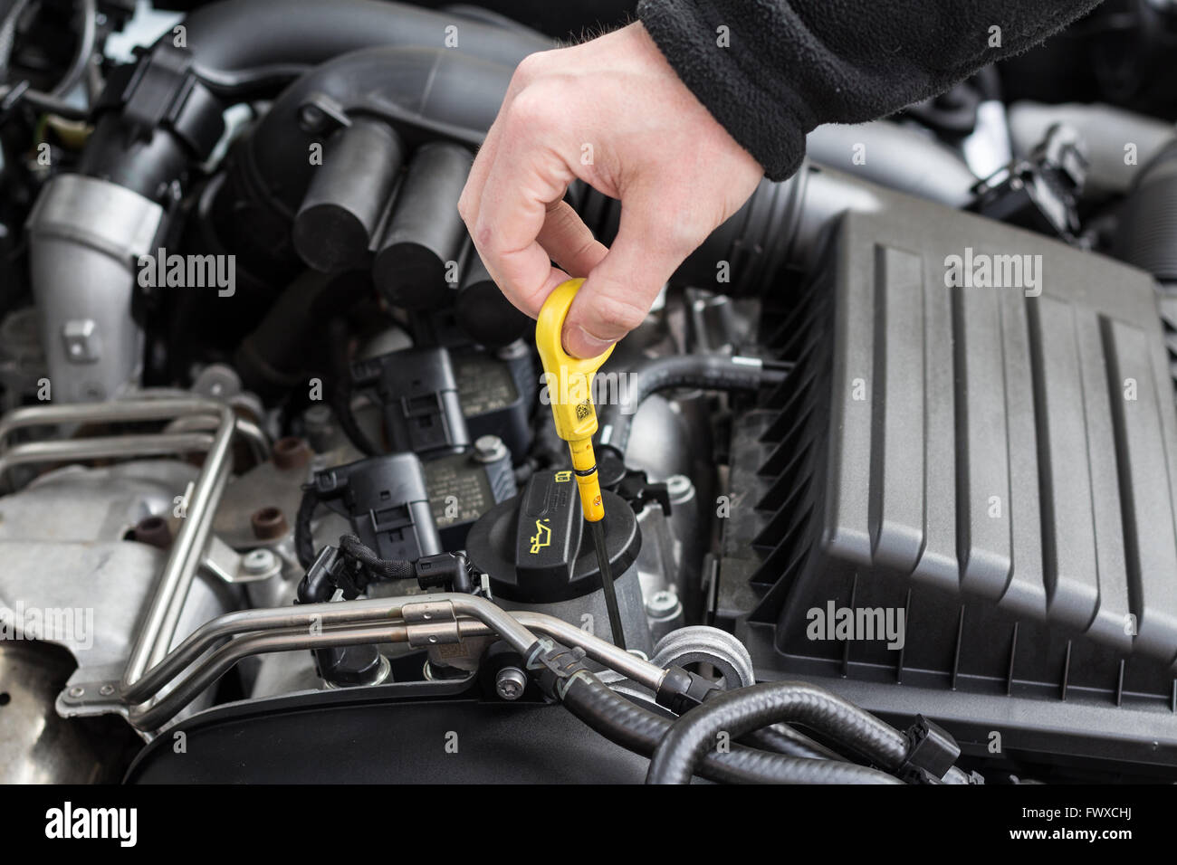 Oil dipstick car engine hi-res stock photography and images - Alamy