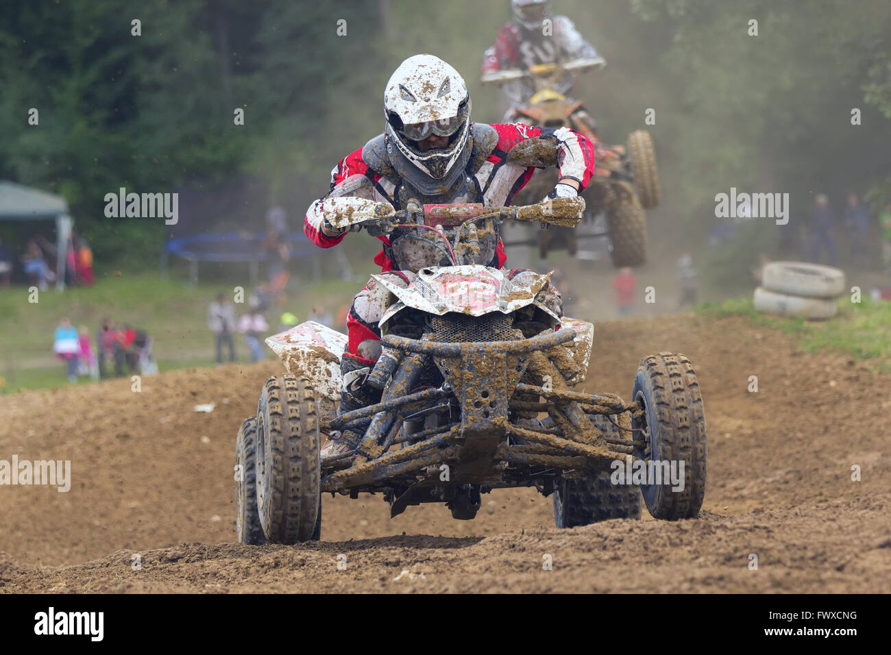 Quad race in difficult terrain Stock Photo - Alamy