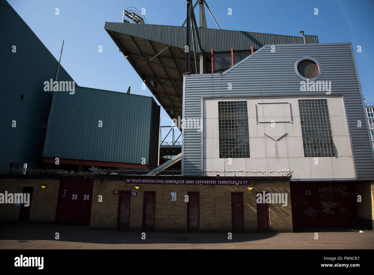 An exterior view of the Sir Trevor Brooking Stand at the Boleyn Ground ...
