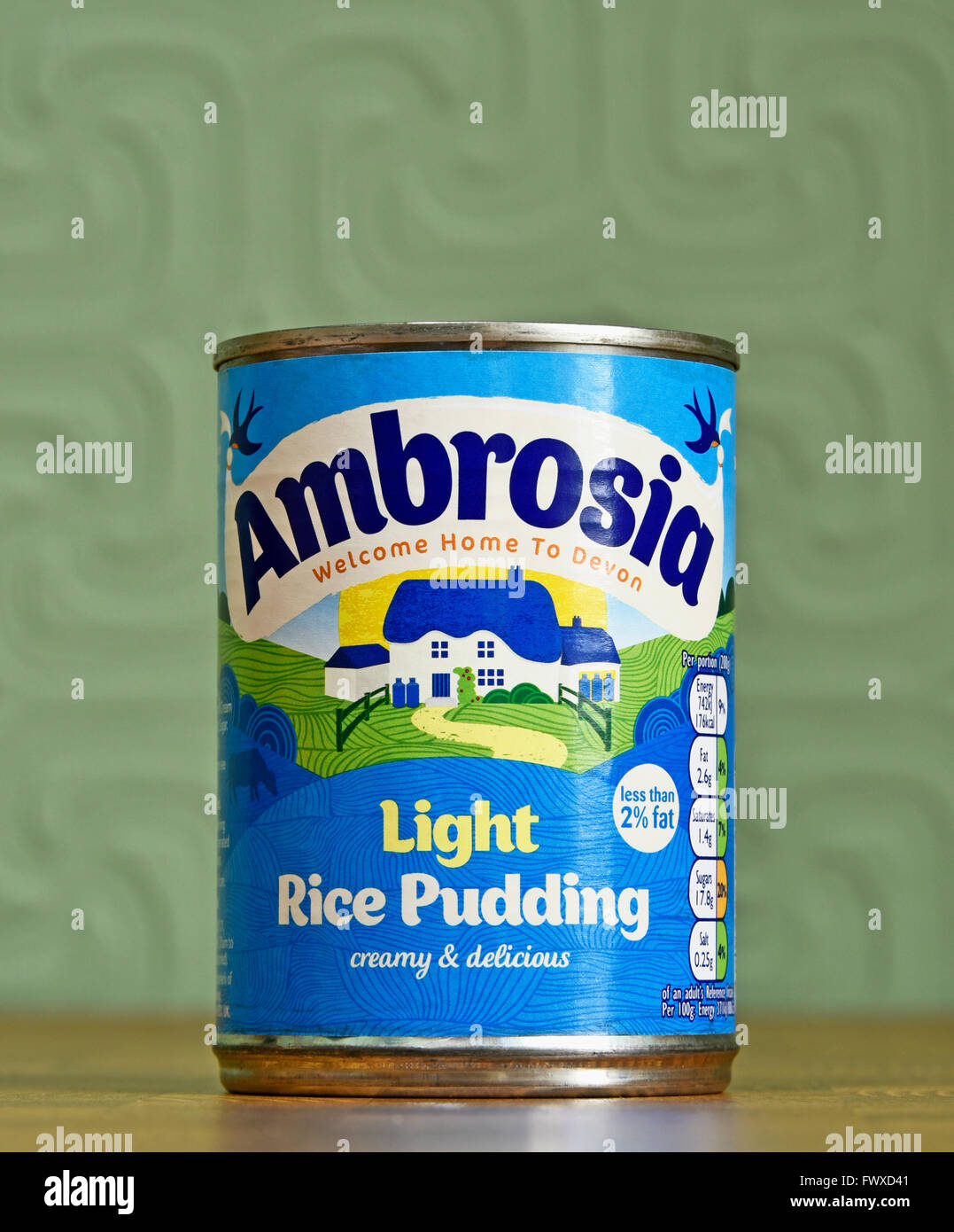 Can of Ambrosia Light Rice Pudding Stock Photo - Alamy