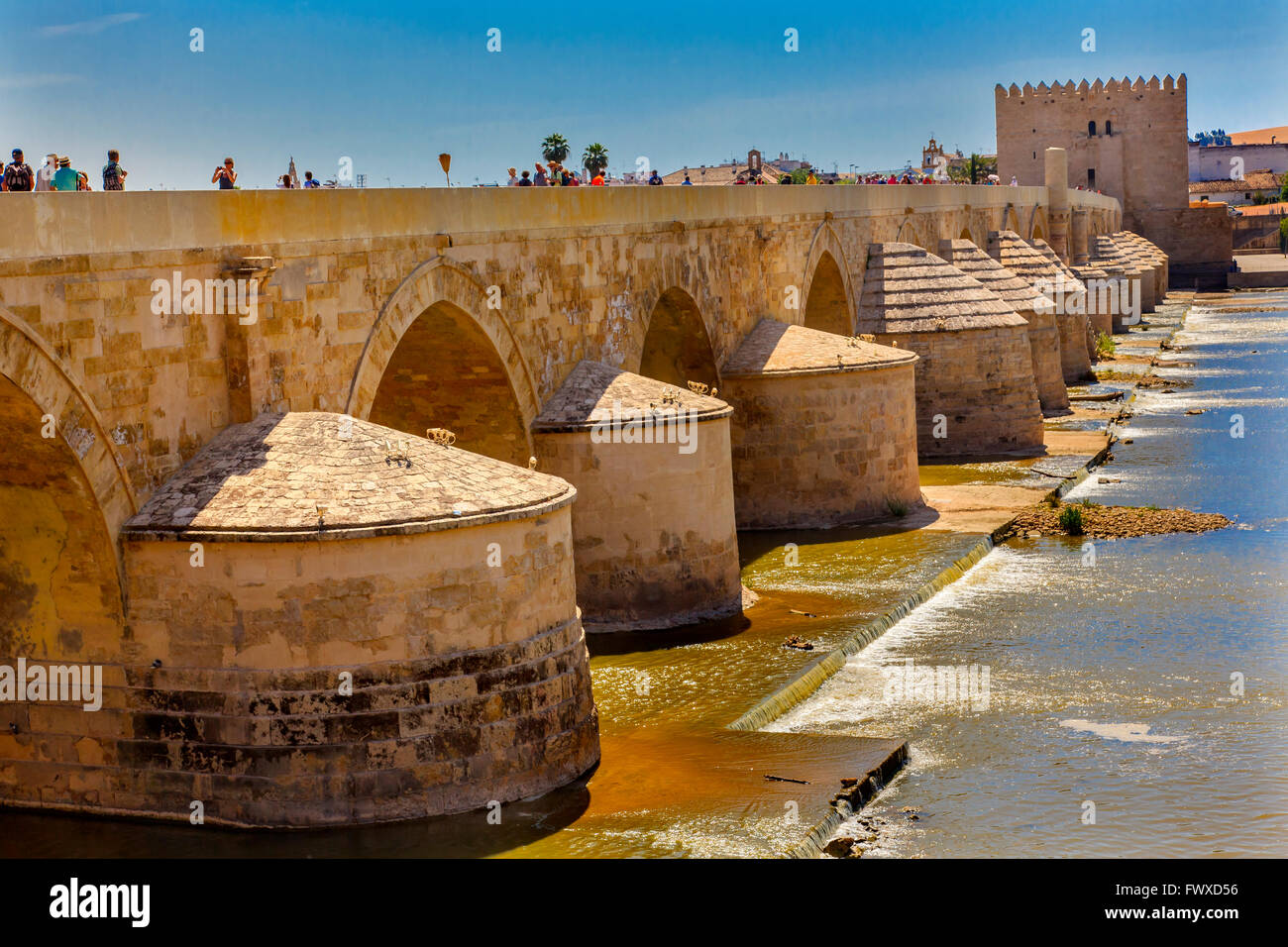 Ancient Roman Bridge Entrance River Guadalquivir Cordoba Spain Roman ...