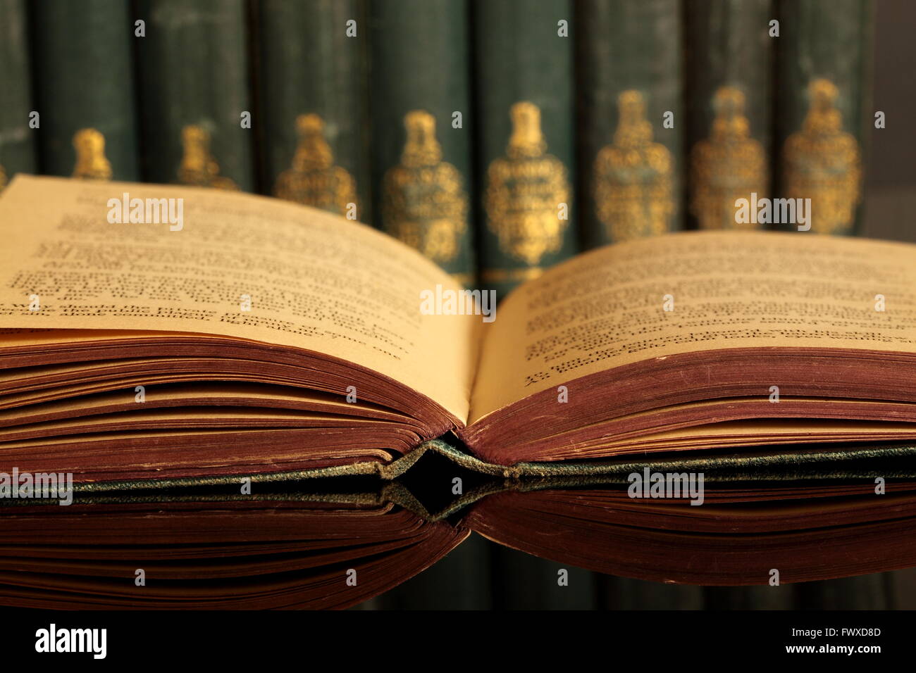 Book collection reflection Stock Photo - Alamy