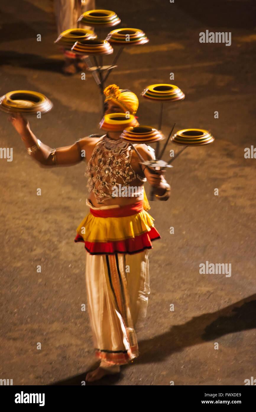 Dancers in the procession at Kandy Esala Perahera, Kandy, Sri Lanka ...