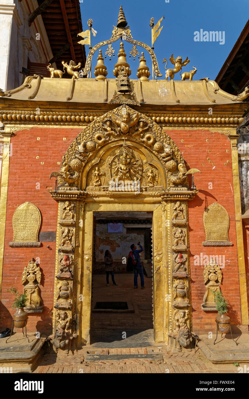 The Golden Gate (Sun Dokha), Bhaktapur, Kathmandu valley, Nepal Stock ...