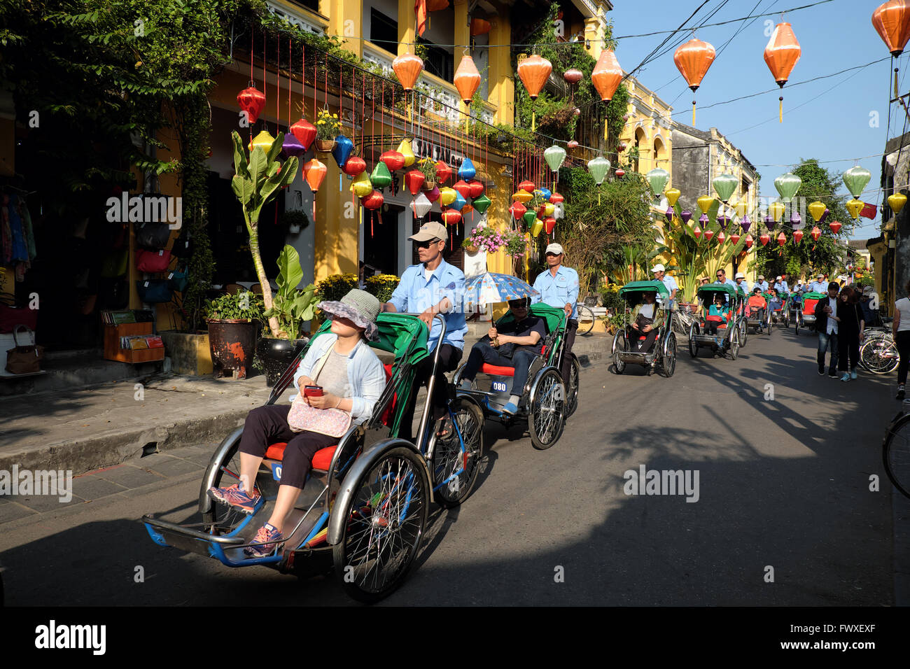 Group of people travel Hoian old town, ancient house, country heritage ...