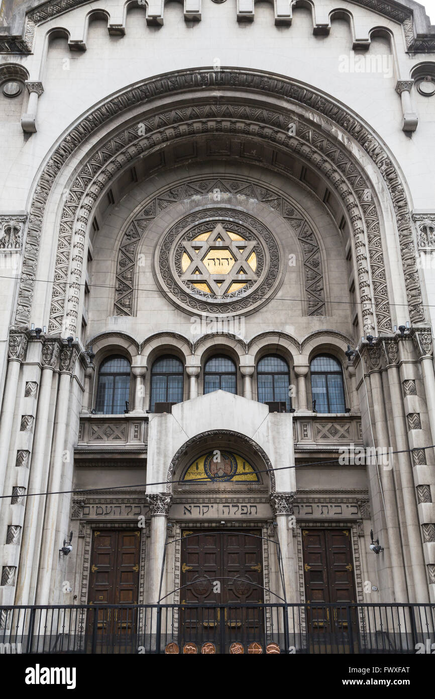 the exterior facade of the Jewish synagogue in Buenos Aires, argentina ...