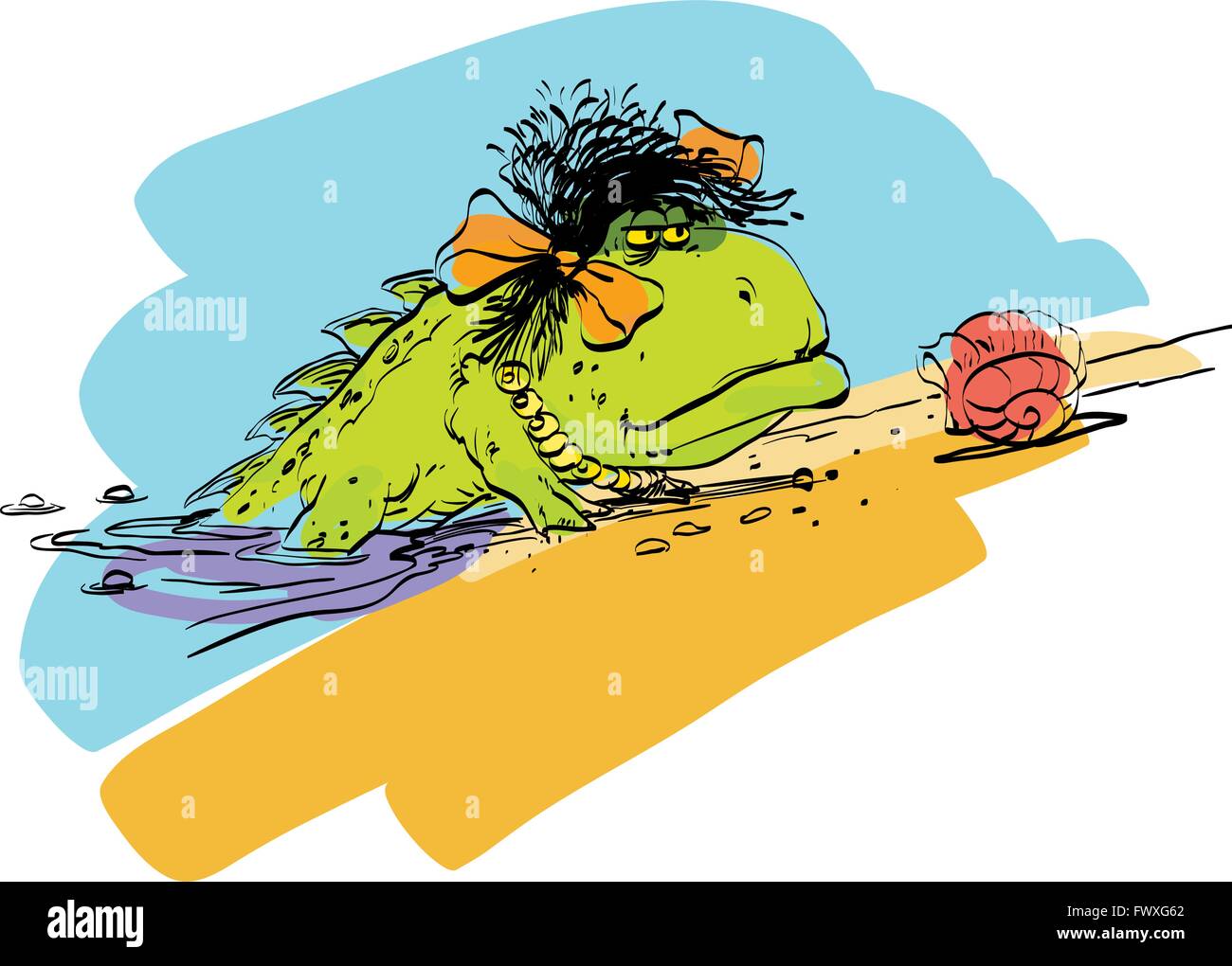 Crawling out of the water Stock Vector Images - Alamy