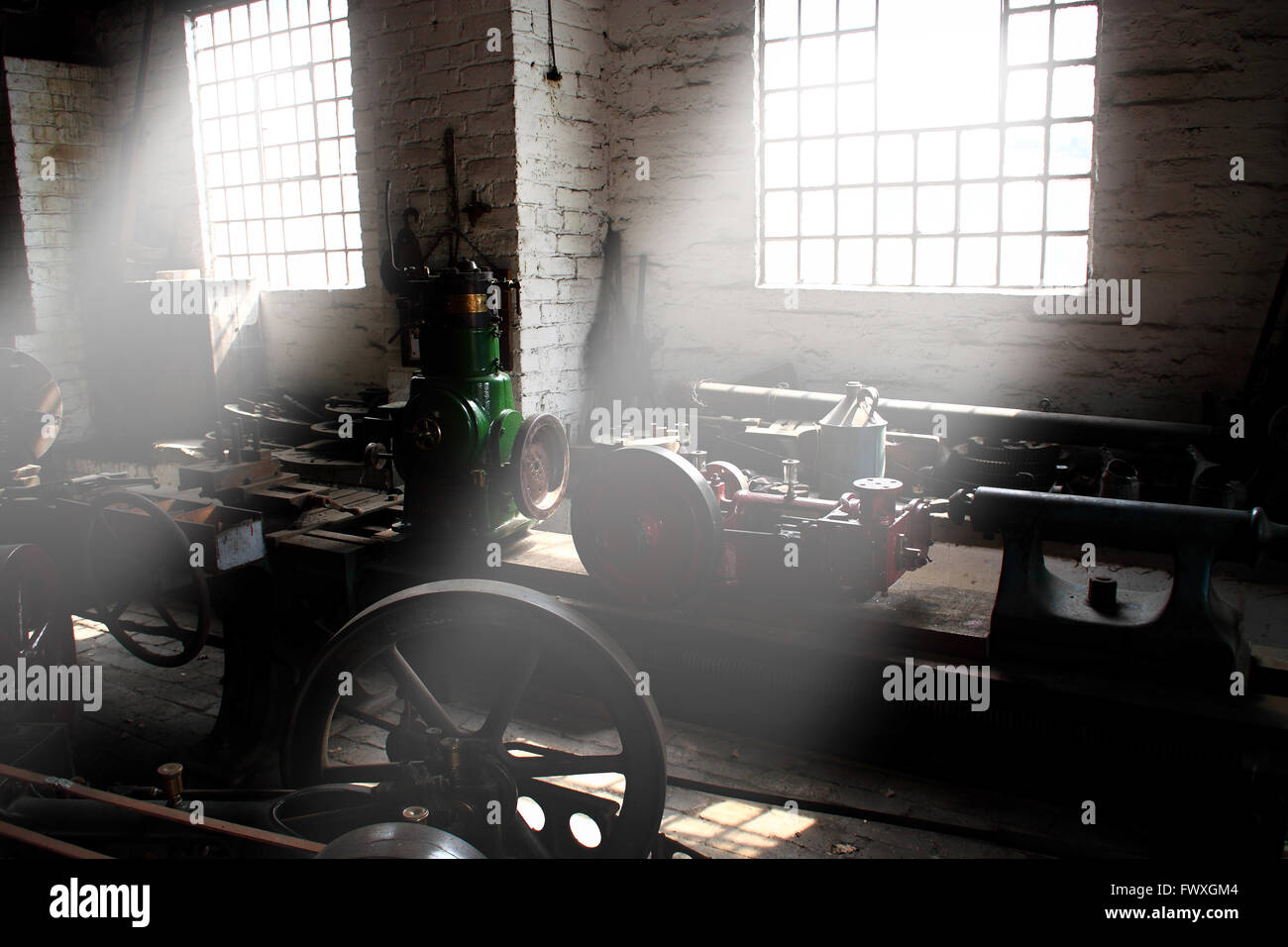 Old factory light rays window Stock Photo - Alamy