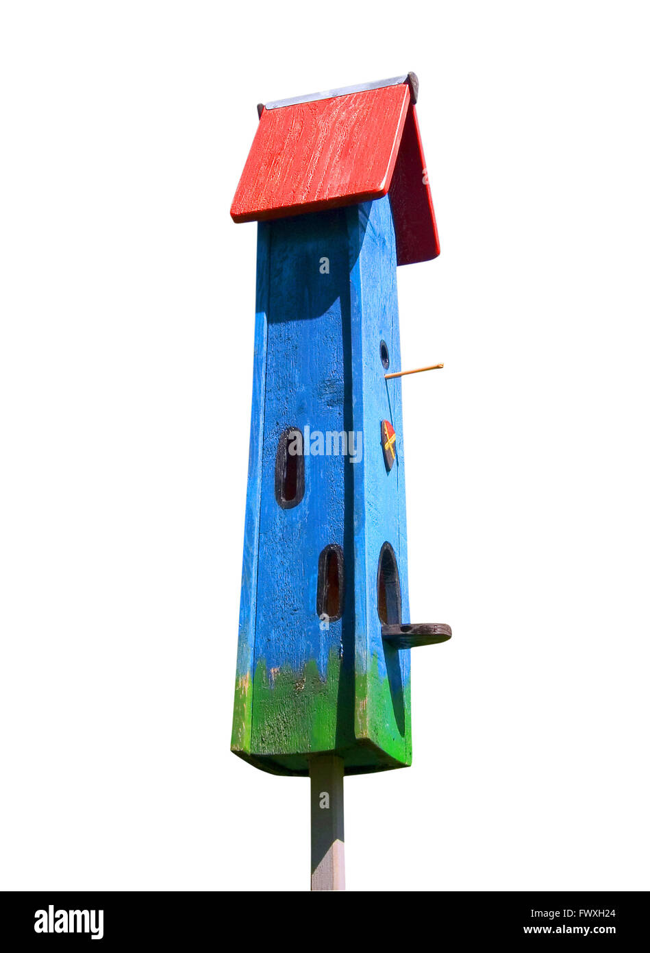 colorful bird house on a white background Stock Photo - Alamy