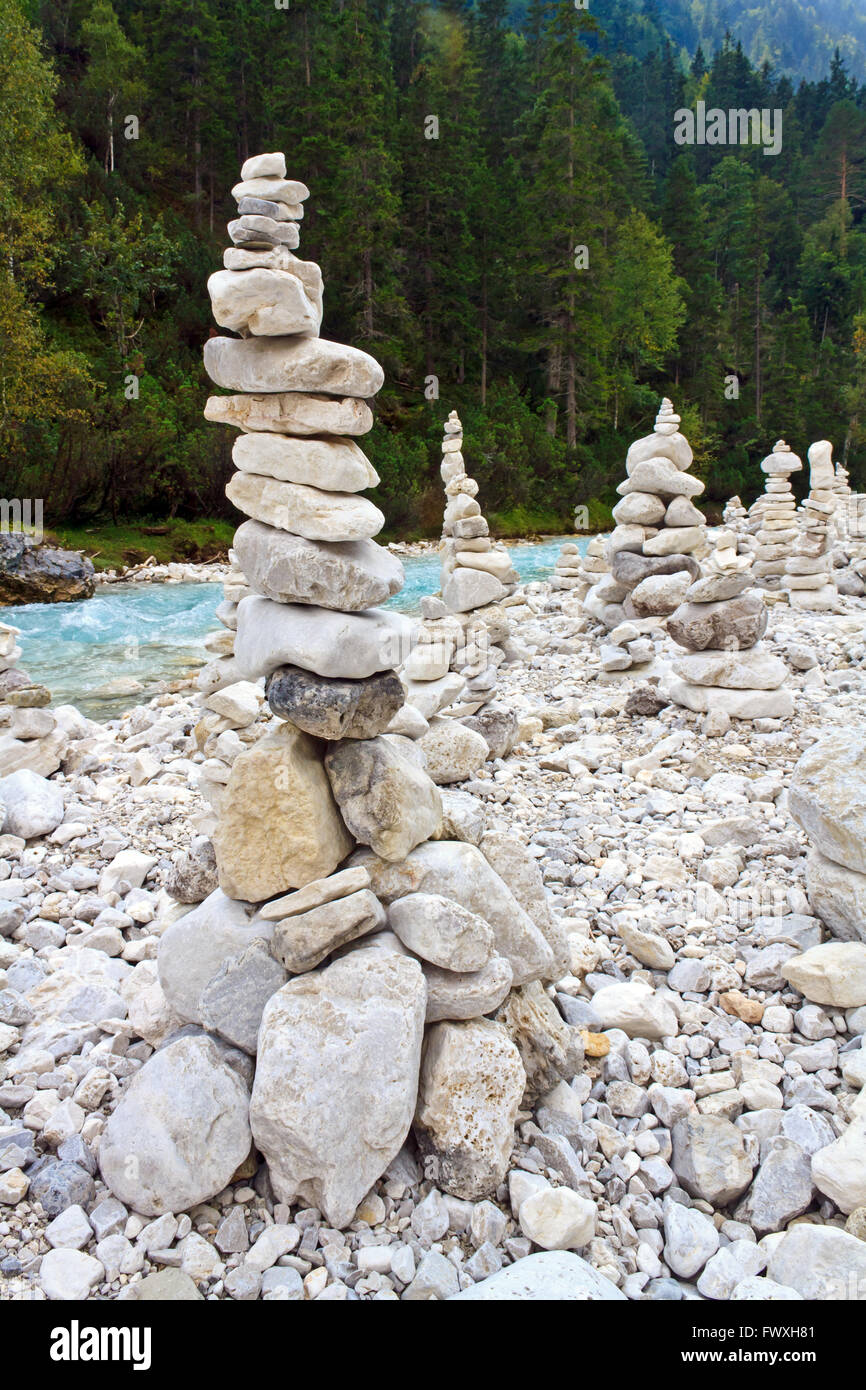 Pile rocks cairn river hi-res stock photography and images - Alamy