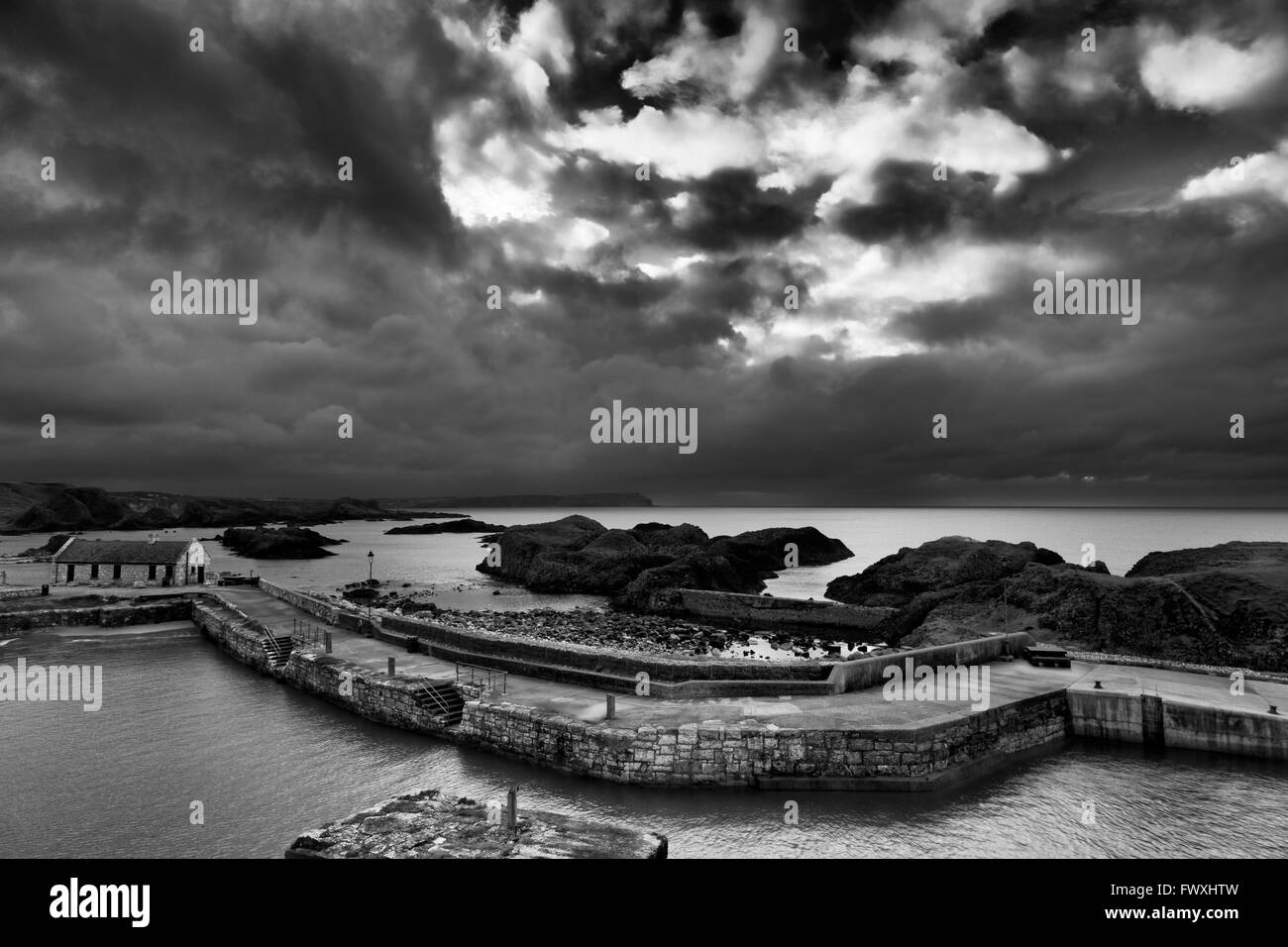 Ballintoy Harbour, Ballintoy Village, County Antrim, Ulster, Northern ...