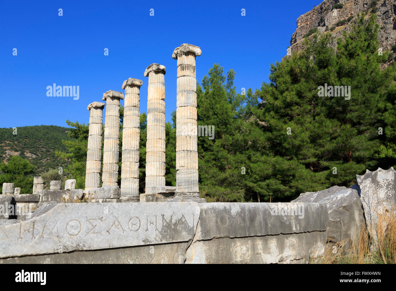 Temple of Athena, Ancient Priene, Turkey Stock Photo - Alamy