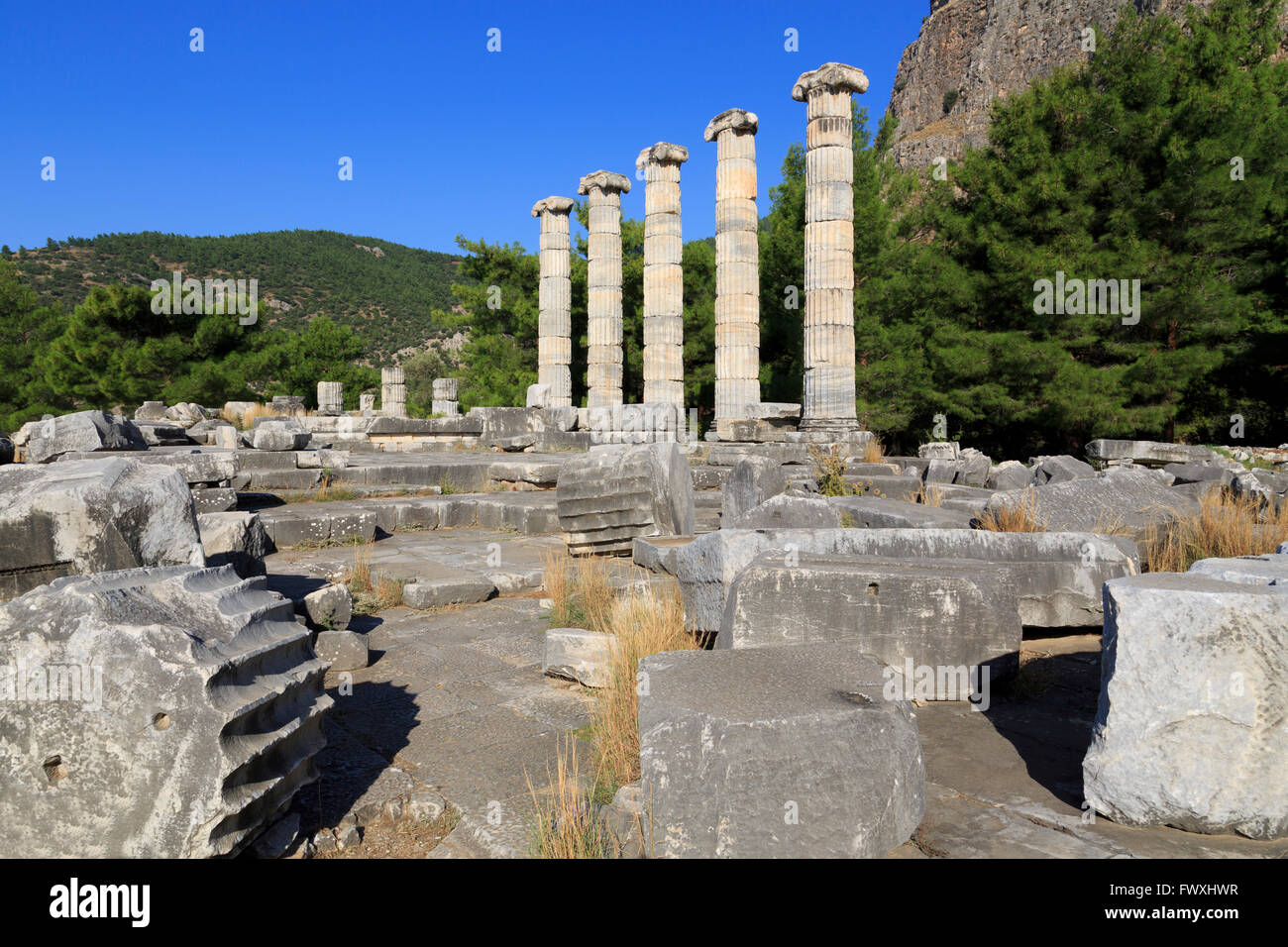 Temple of Athena, Ancient Priene, Turkey Stock Photo - Alamy