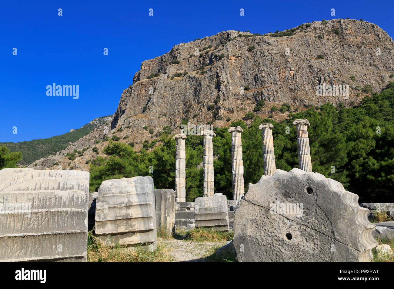 Temple of Athena, Ancient Priene, Turkey Stock Photo - Alamy