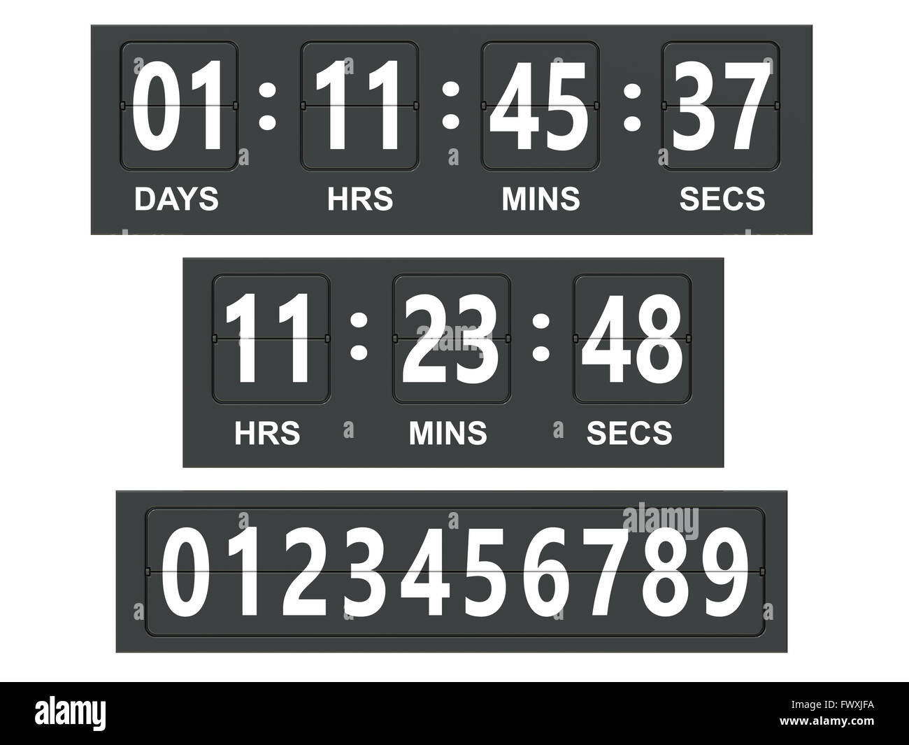 Countdown timer, scoreboard. 3D rendering Stock Photo - Alamy