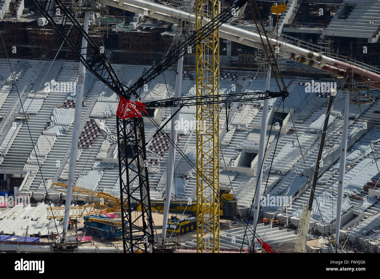 QATAR, Doha, construction site Khalifa International Stadium for FIFA ...
