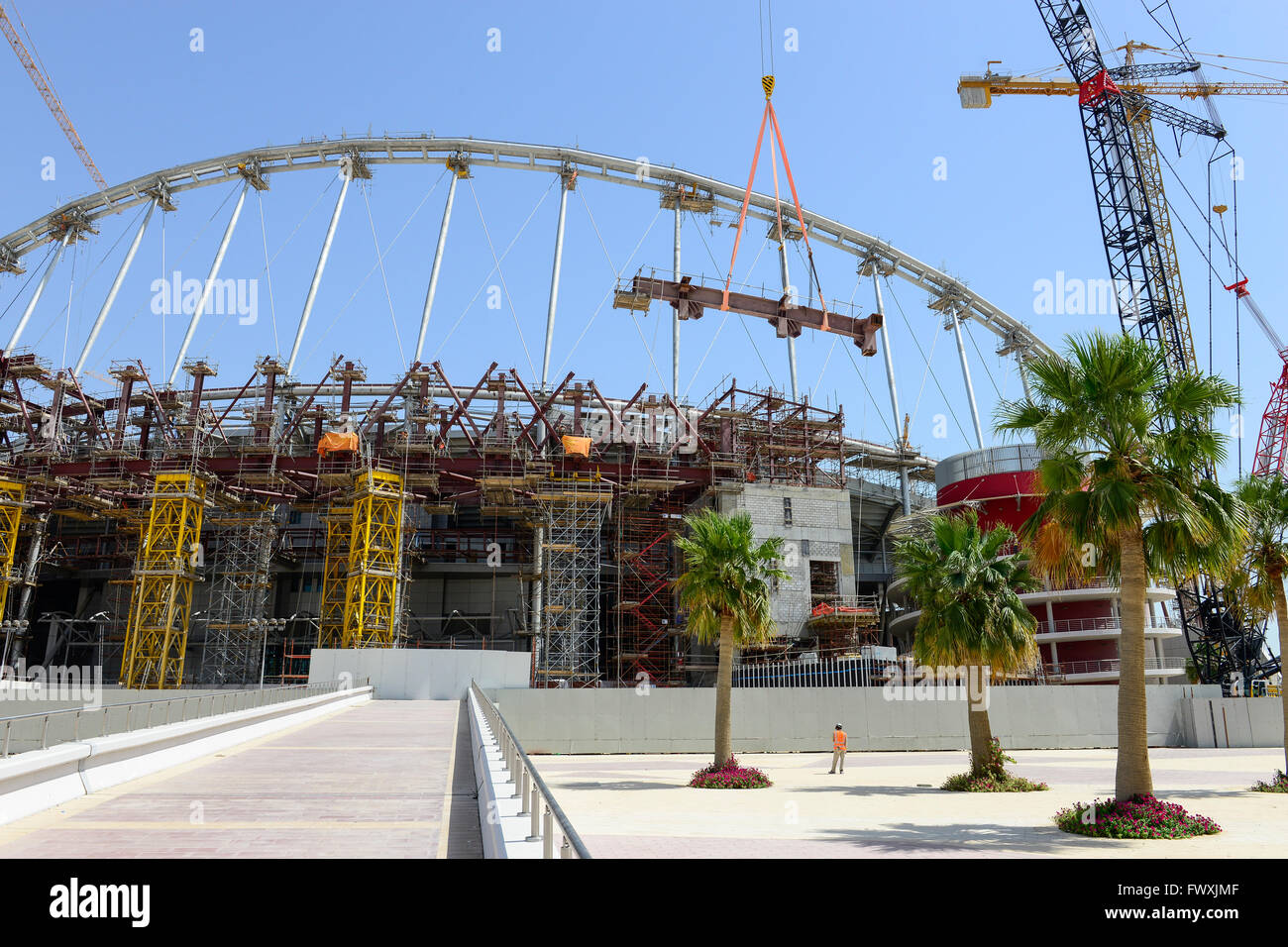QATAR, Doha, construction site Khalifa International Stadium for FIFA ...