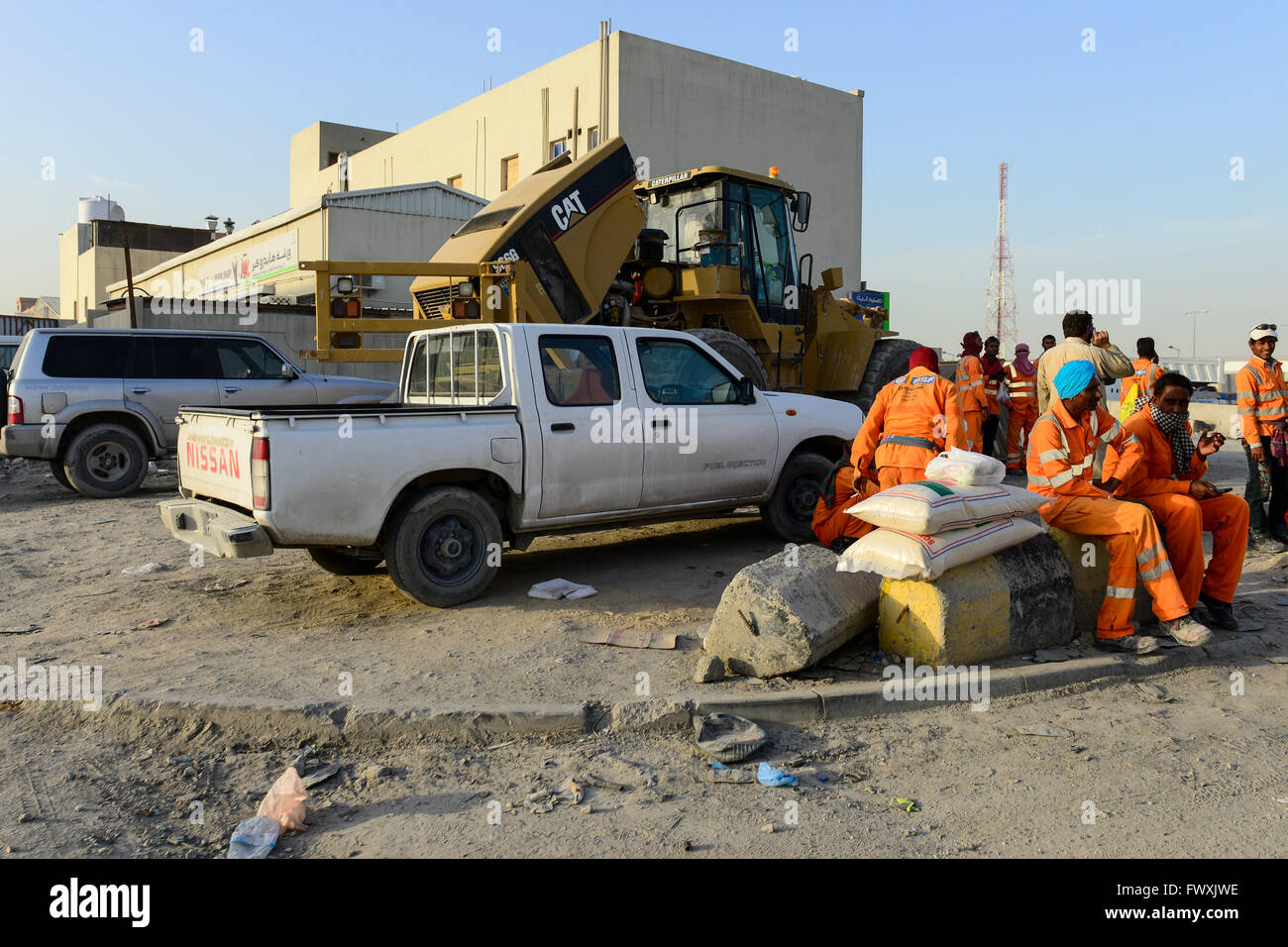 QATAR, Doha, industrial complex outside the city, migrant worker ...