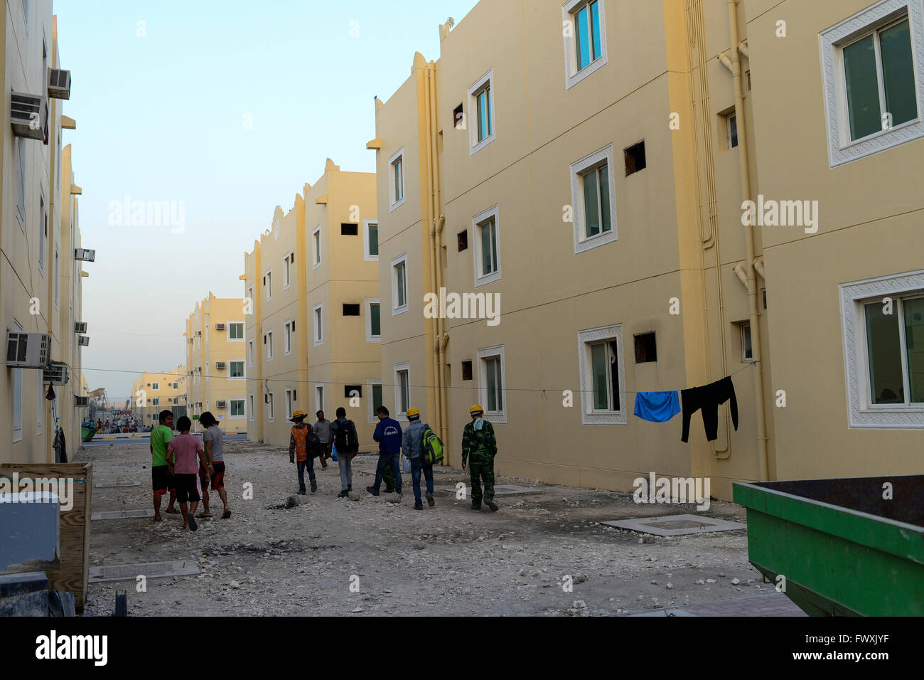 QATAR, Doha, industrial complex, housing camp for foreign migrant ...