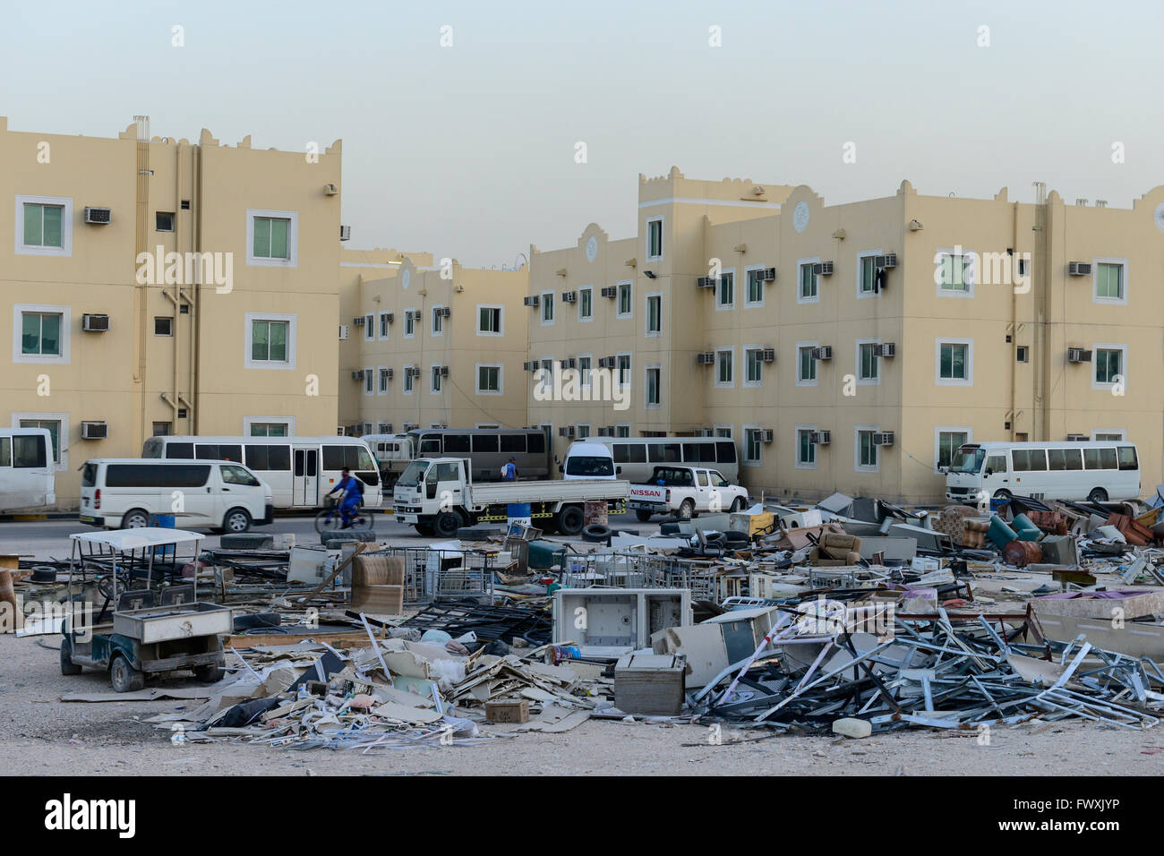 QATAR, Doha, industrial complex, housing camp for foreign migrant ...