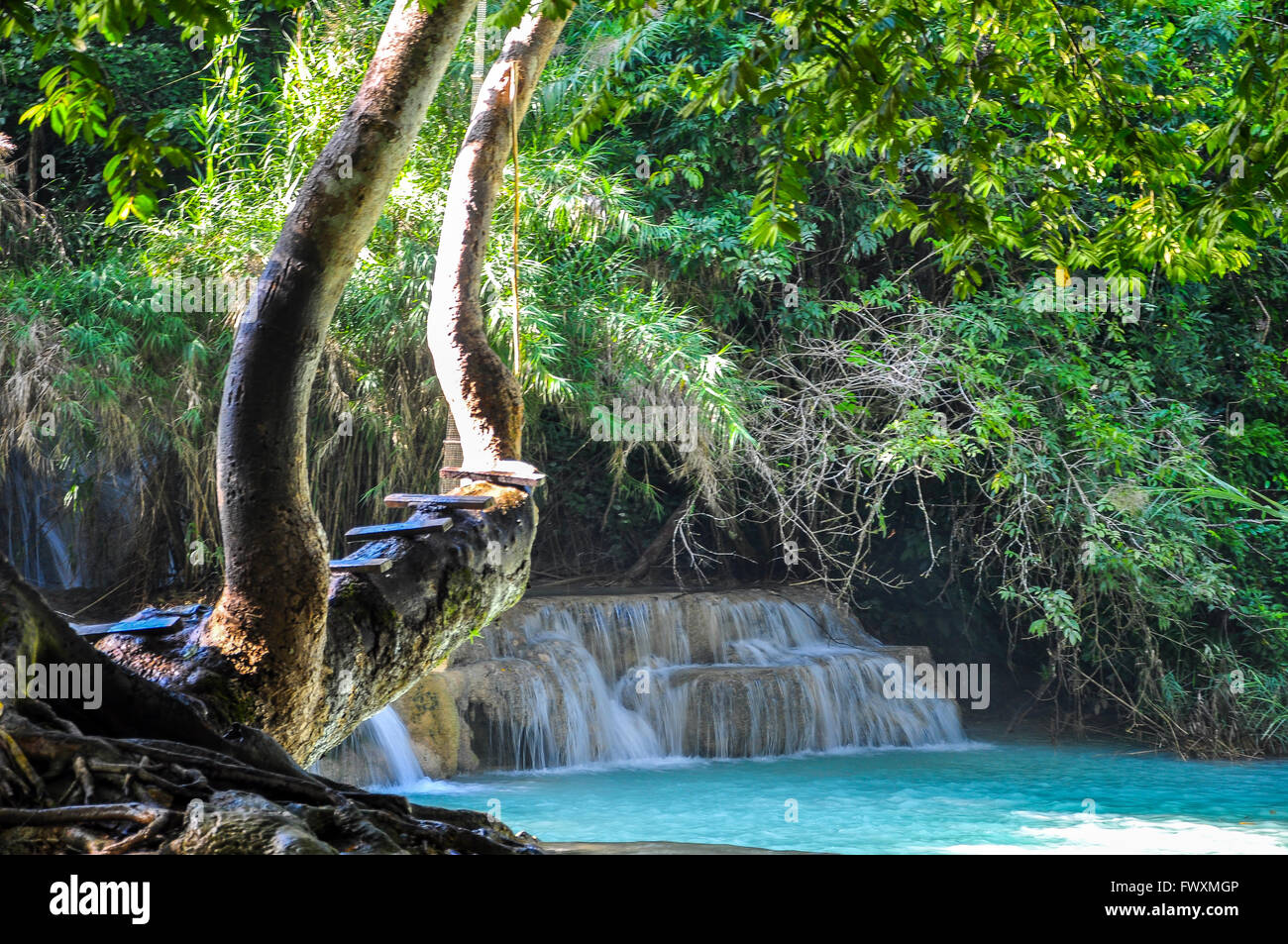 Kuang Xi waterfall, Luang Prabang, Laos Stock Photo - Alamy